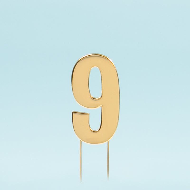 Metal Gold Number Cake Topper Bold - 9 – Skysies Cakes