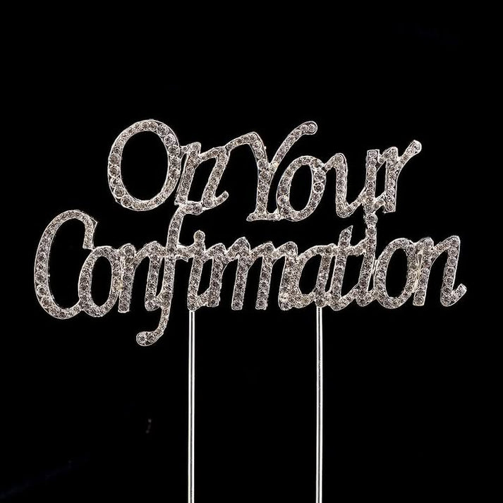 On Your Confirmation Cake Topper- Silver – Skysies Cakes