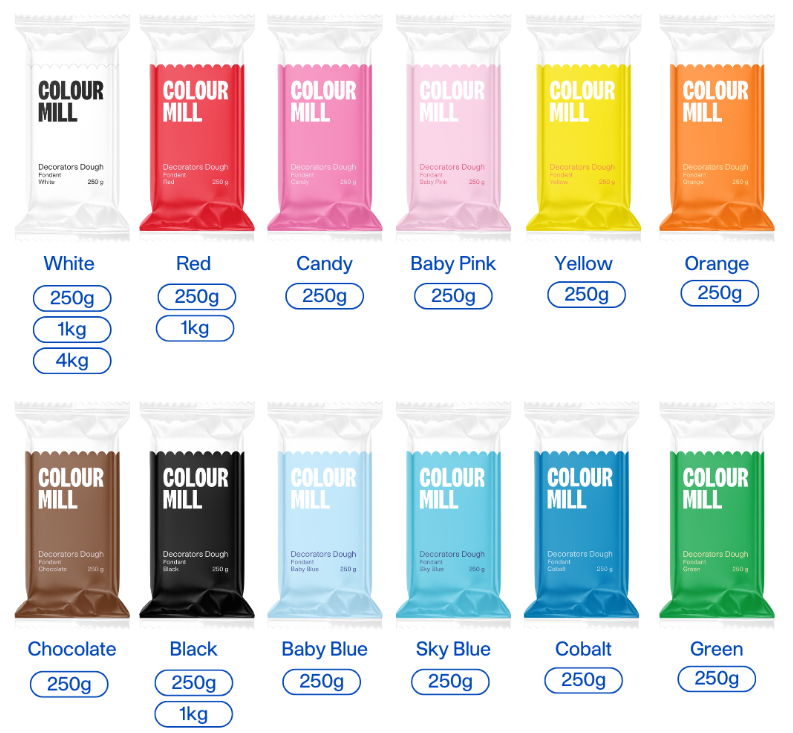 Colour Mill Decorators Dough 250g - Assorted Colours – Skysies Cakes