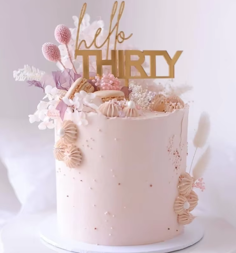 Acrylic Topper - Hello Thirty - Gold – Skysies Cakes