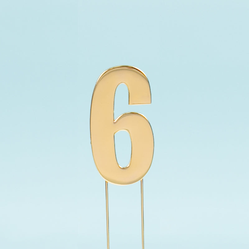 Metal Gold Number Cake Topper Bold - 6 – Skysies Cakes