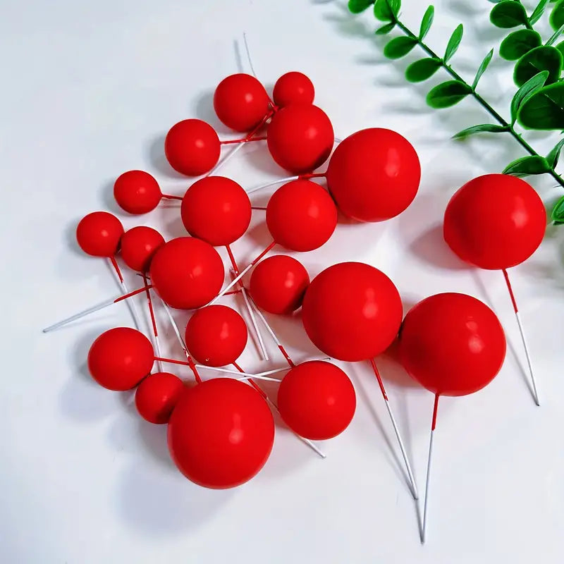 20PC Foam Cake Styro Ball Deco Topper Set - Assorted Sizes and Colours ...