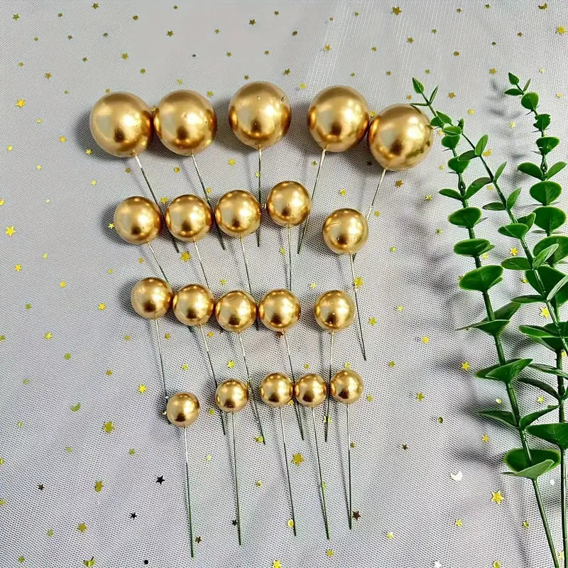 20PC Foam Cake Styro Ball Deco Topper Set - Assorted Sizes and Colours ...
