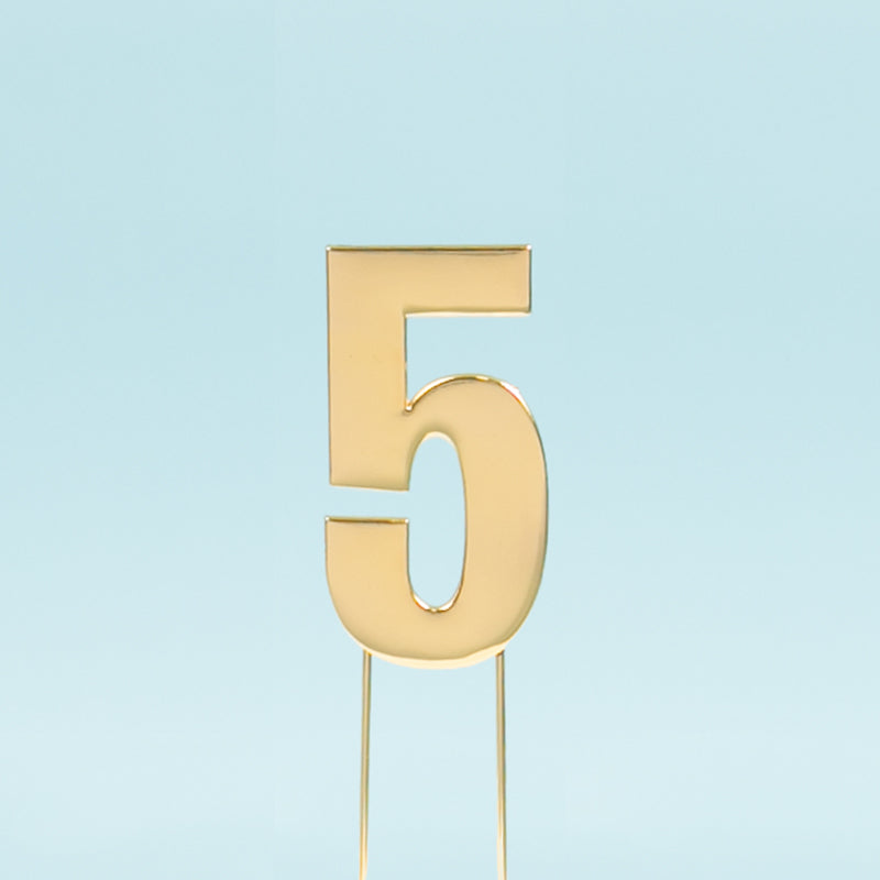 Metal Gold Number Cake Topper Bold - 5 – Skysies Cakes