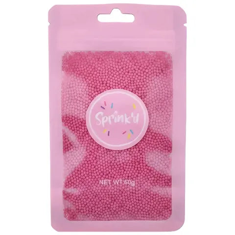 Sprink'd 2mm Sugar Balls Bright Pink 60g – Skysies Cakes