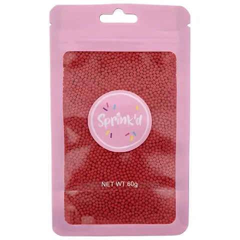 Sprink'd 2mm Sugar Balls Red 60g – Skysies Cakes