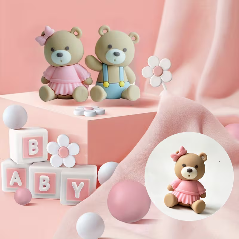 Bear - Blue Overalls Figurine – Skysies Cakes