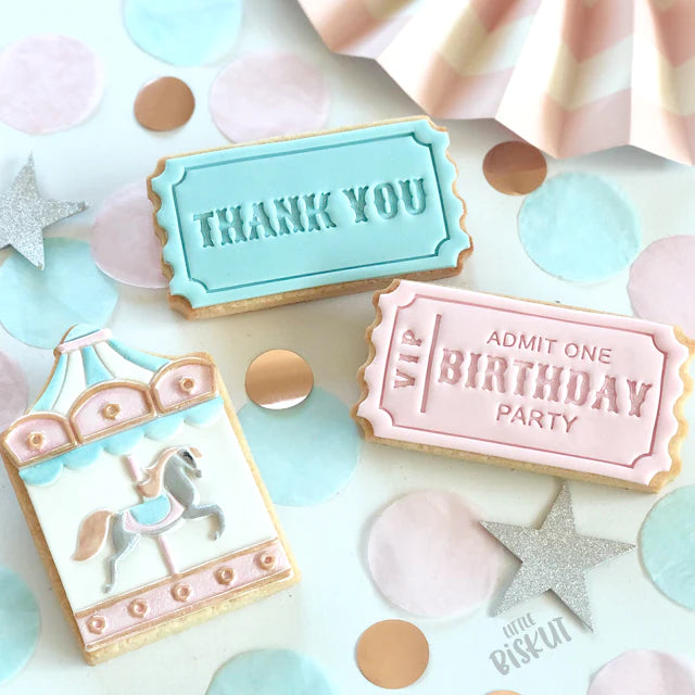 Little Biskut Ticket Embosser - Thankyou. – Skysies Cakes