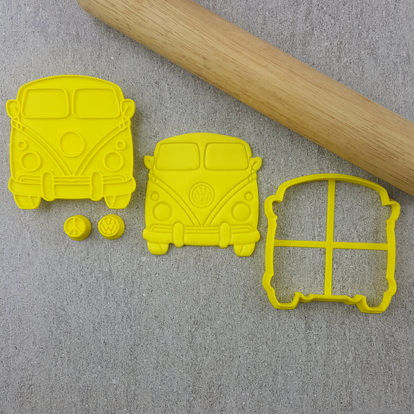 Custom Cookie Cutters Embosser and Cutter Set - Kombi Van. – Skysies Cakes